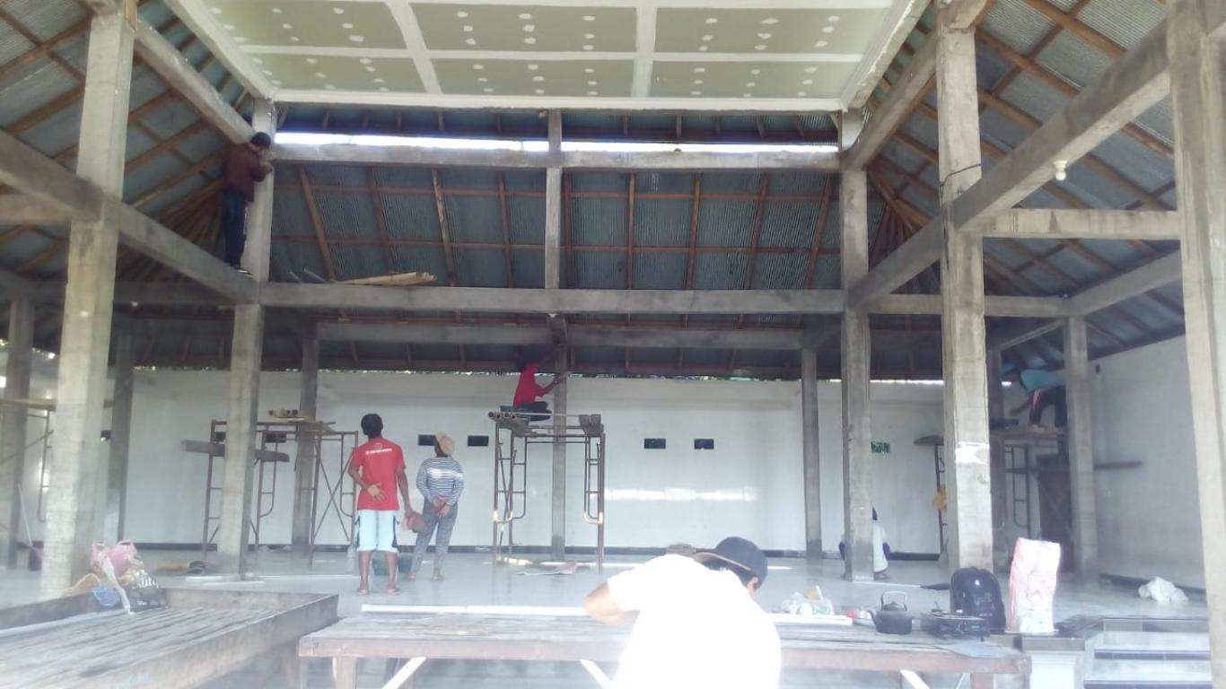 Finishing wantilan Desa Sinabun - Website Desa Sinabun